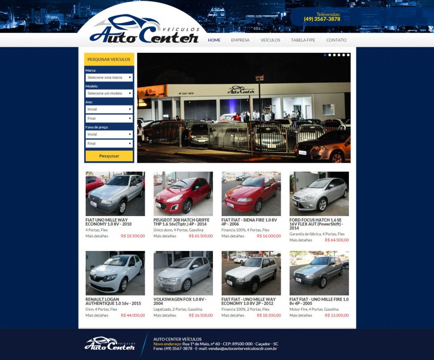 Website Auto Center Veículos MZ2
